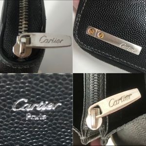 Cartier | Bags | Cartier Santos De Cartier Round Zippy Black Wallet ...